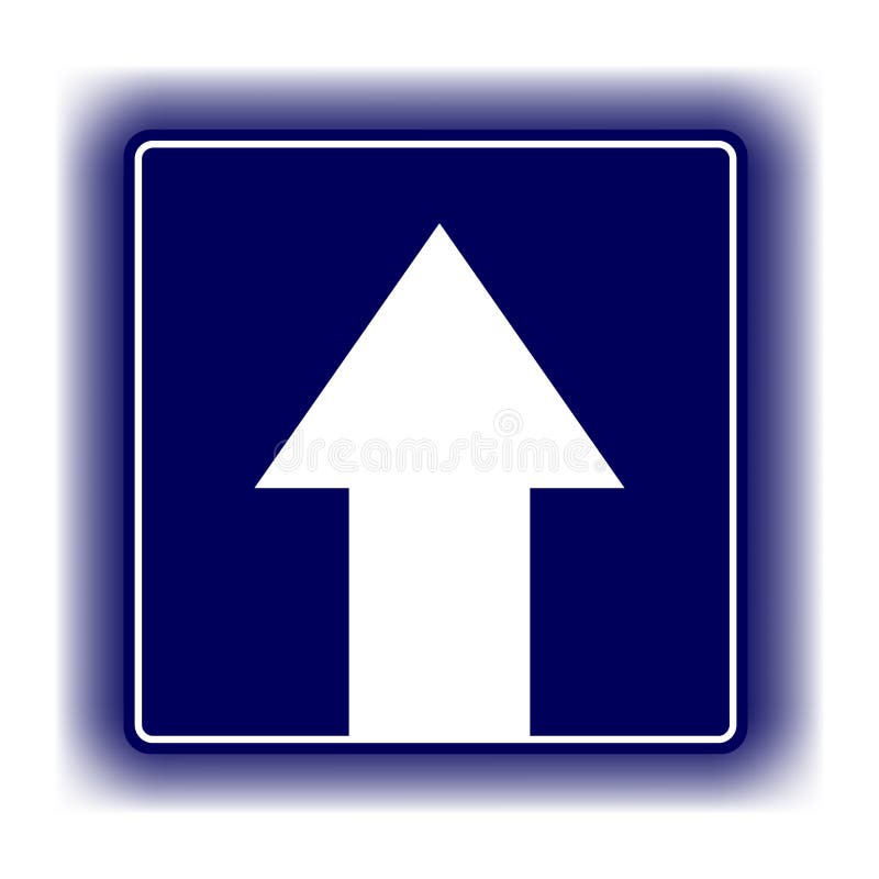 Ahead only, One Way Traffic Sign Stock Illustration - Illustration of ...