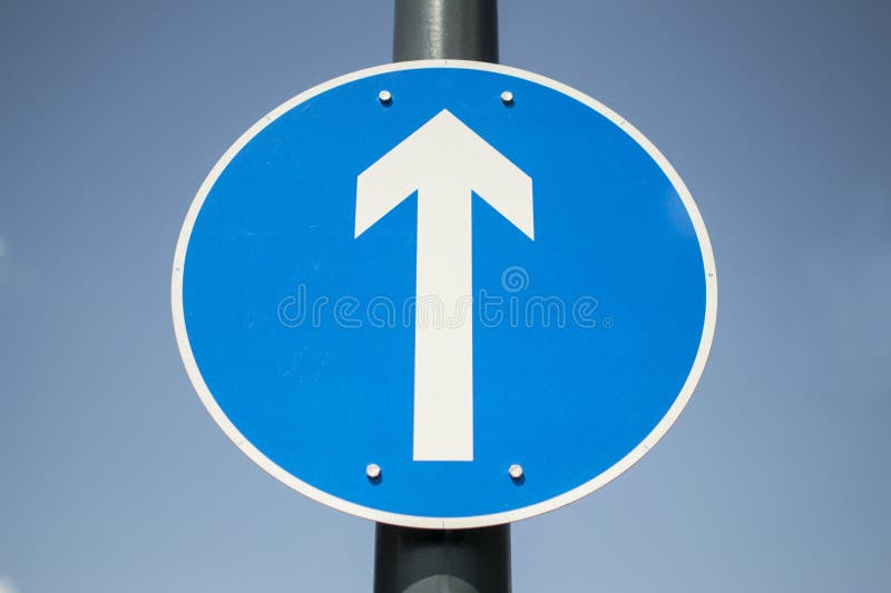 European Round Blue Road Arrow Signal Stock Photos - Free & Royalty ...