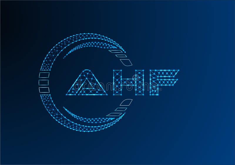 AHF Low Poly Letter Logo Vector Design. Stock Illustration ...
