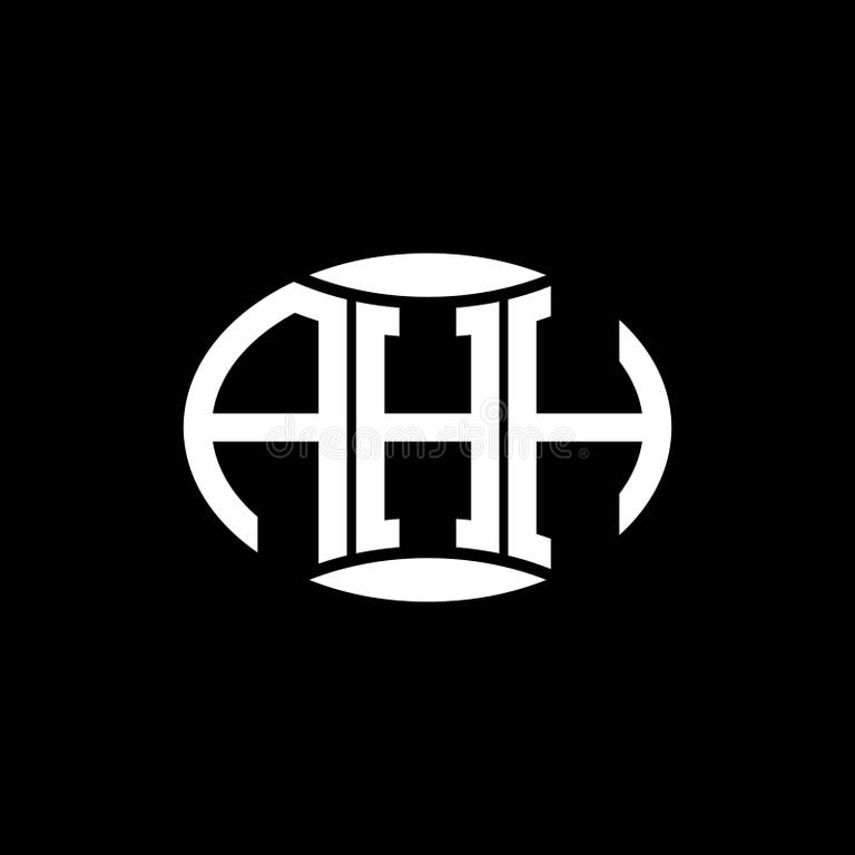 AHH Abstract Monogram Circle Logo Design on Black Background. AHH ...