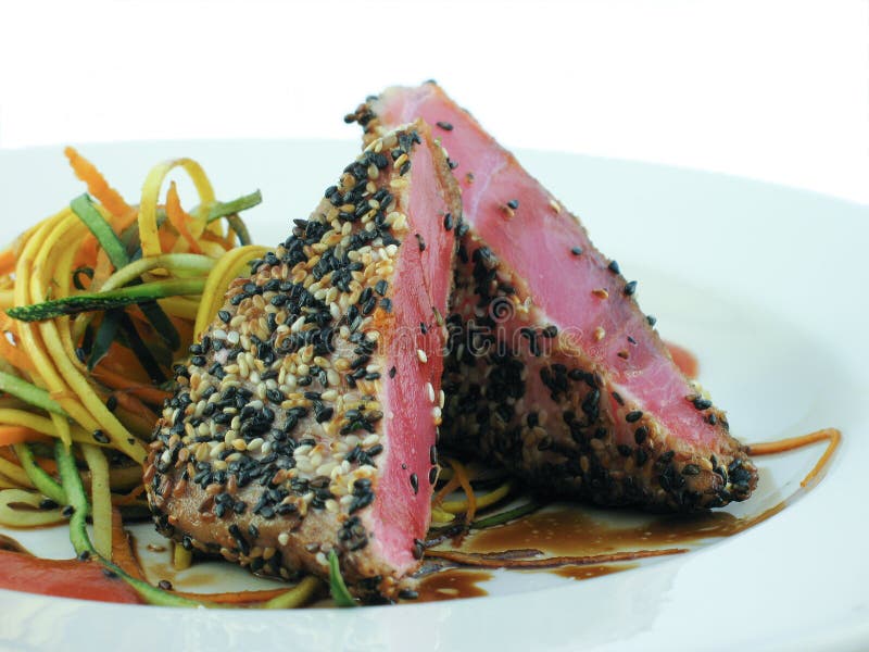 Ahi Tuna stock image. Image of tuna, lunch, fine, green - 21109781