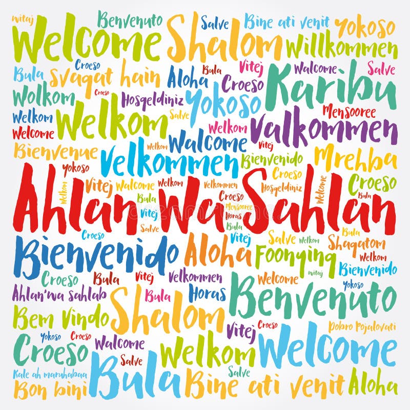 Ahlan Wa Sahlan (Welcome in Arabic) Word Cloud in Different Languages ...