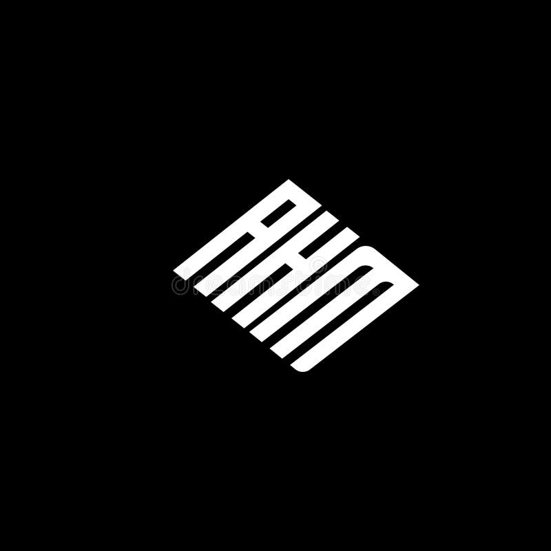 AHM Letter Logo Design on Black Background Stock Illustration ...