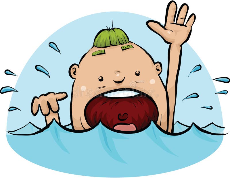 Ahogamiento del hombre stock de ilustración. Ilustración de hombre ...