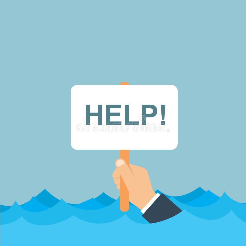 Ahogando Al Hombre Pide Ayuda Stock de ilustración - Ilustración de ...