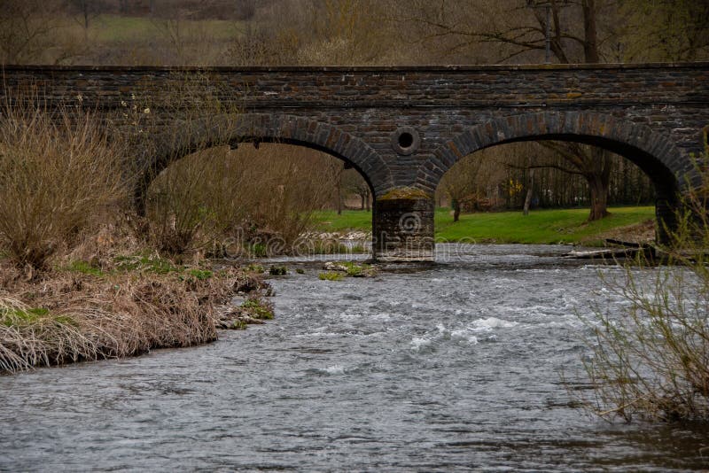 The Ahr Bridge in the Small Town of Ahrbrück Stock Image - Image of ...