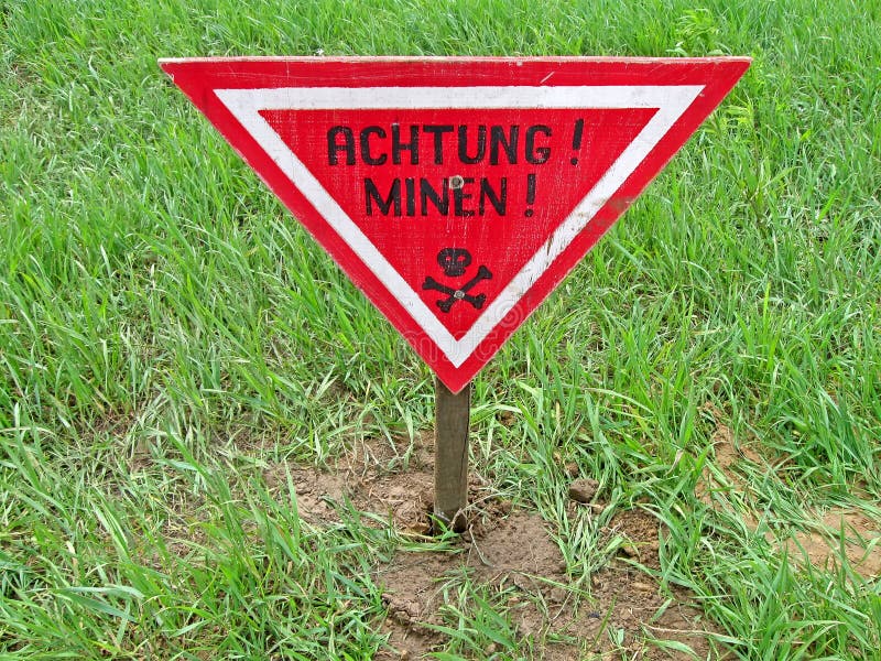Ahtung Minen, Danger Sign Warning, Stock Image - Image of ecological ...