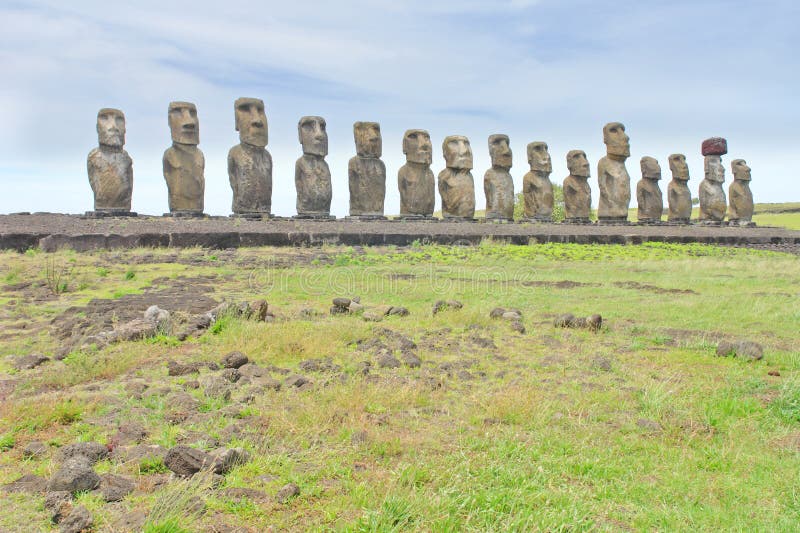 Ahu Tongariki the Biggest Ahu of Rapa Nui on Easter Island Stock Image ...