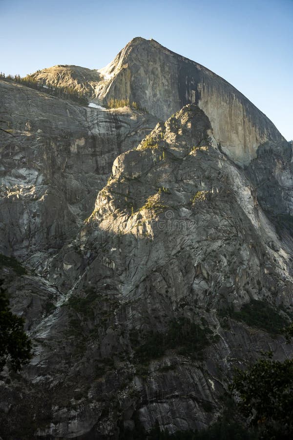 Ahwiyah Point Catches Light Below Half Dome Stock Image - Image of ...