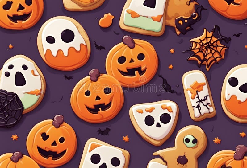 Assorted Halloween Cookies in Various Spooky and Delightful Shapes ...