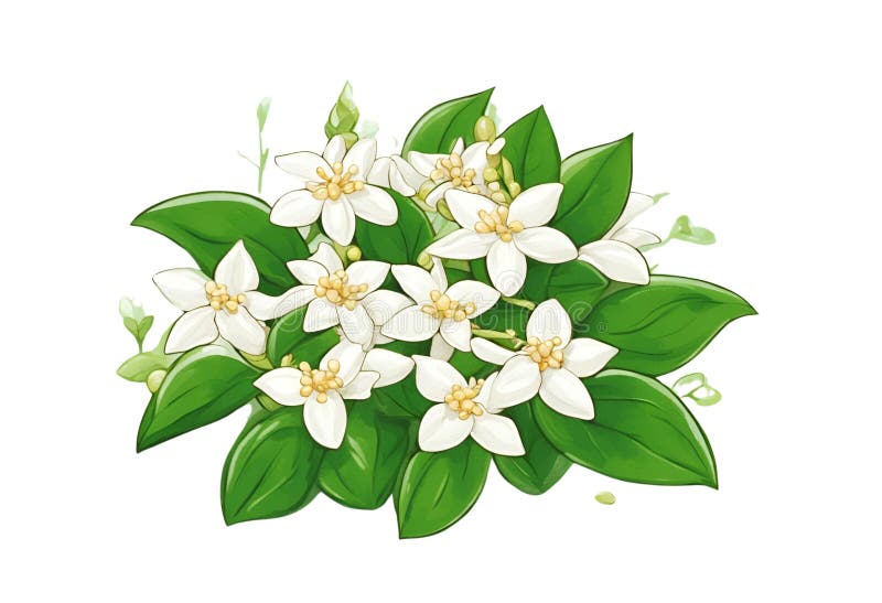 Blooming Jasmine Flowers in Bloom.Cartoon Abstract Art.AI Generated ...