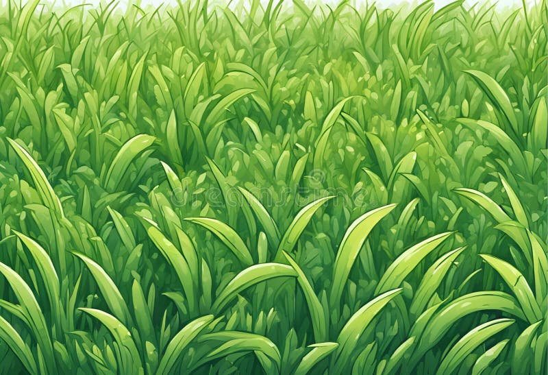 Bright Fresh Green Grassy Meadow.Cartoon Abstract Art.AI Generated ...