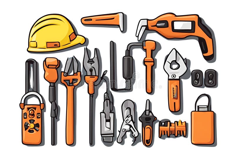 Comprehensive Factory Tool Kit for Maintenance.Cartoon Abstract Art.AI ...