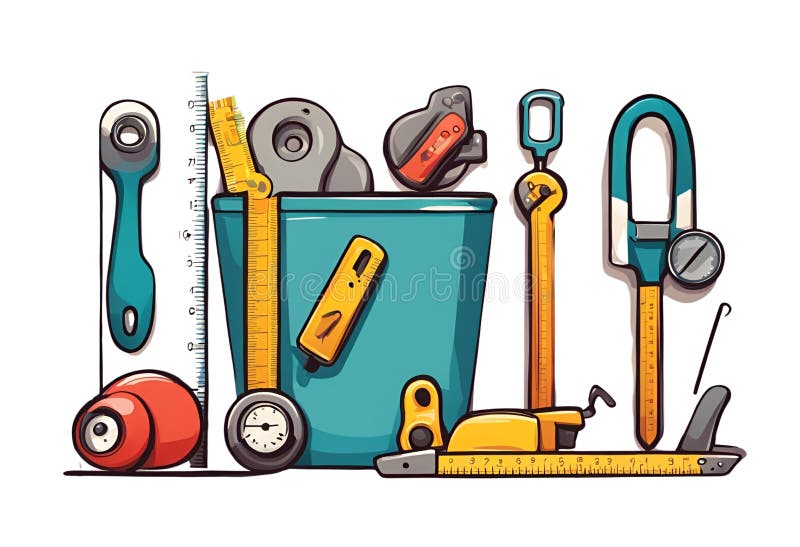 Measuring Tools for Repair Technicians.Cartoon Abstract Art.AI ...