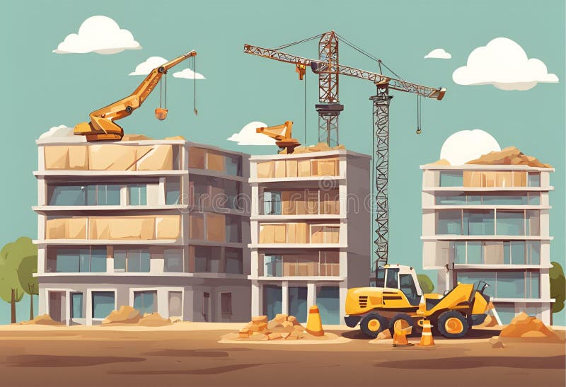 Vehicle for Road Construction and Repair Building Construction.Cartoon ...