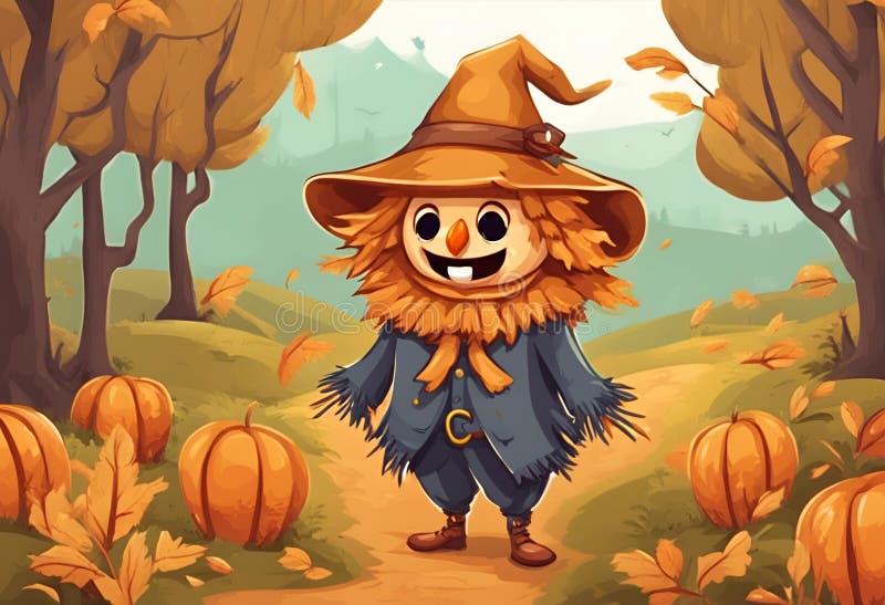 Scarecrow Made of Rice Straw.Cartoon Abstract Art.AI Generated Stock ...