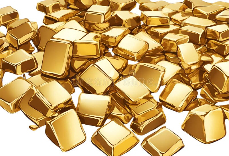 Stacks of Gleaming Yellow Gold.Cartoon Abstract Art.AI Generated Stock ...