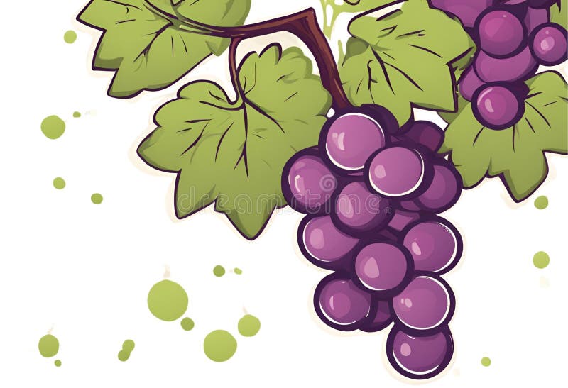 Fresh Delicious Purple Grapes.Cartoon Abstract Art.AI Generated Stock ...