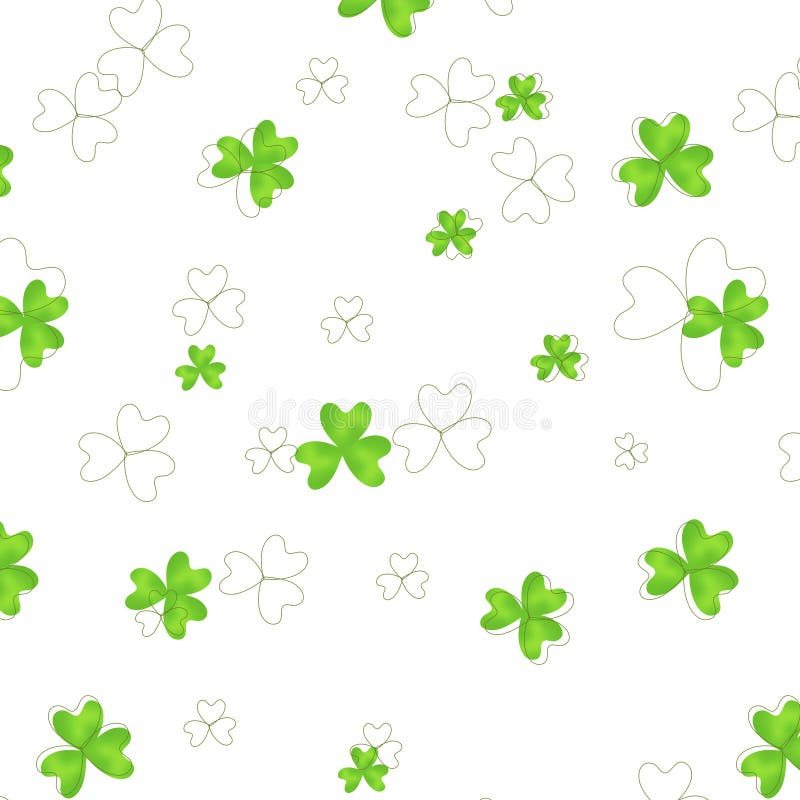 Seamless Four-leaf Pattern, Good Luck Symbol Stock Vector ...
