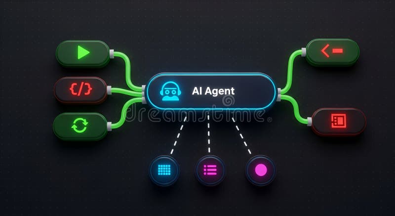 AI Agent Flowchart with Input and Output Icons Artificial Intelligence ...