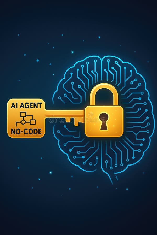 Ai Agent No-code Solution Unlocking Brainpower Stock Illustration - Illustration of teams ...