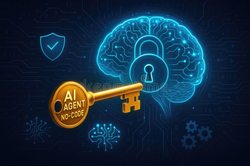 Ai Agent No-code Solution:unlocking Intelligent Automation Stock Illustration - Illustration of ...