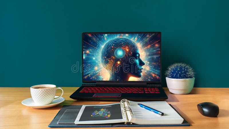 AI Agent Technology Coding Computer with Chat Bot Assistant and Machine ...