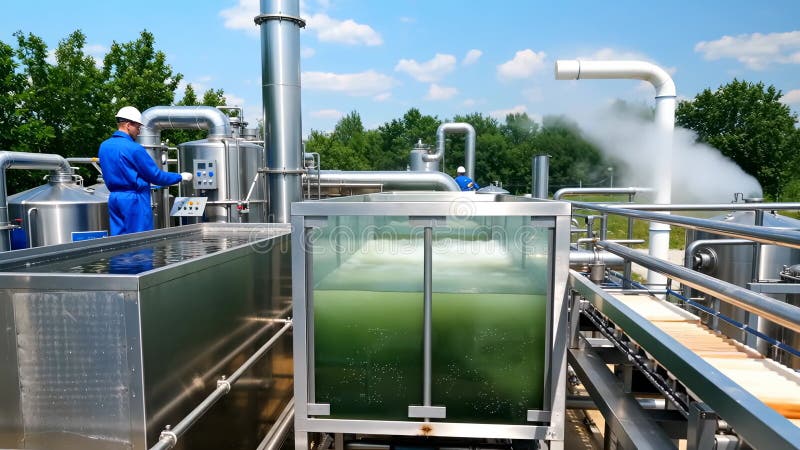 AI Algae Farm with New Tech Stock Footage - Video of production ...