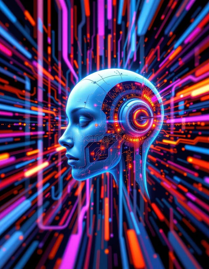 Ai Algorithm Concept Represented by Abstract Matrix Background with ...