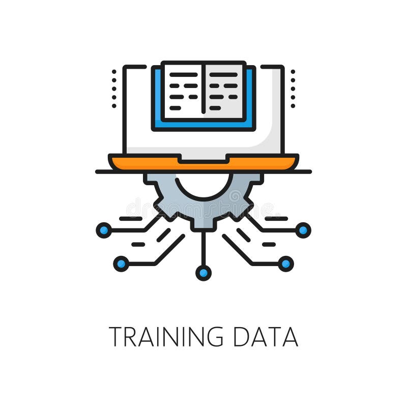 AI Algorithm, Machine Learning Outline Color Icon Stock Illustration ...