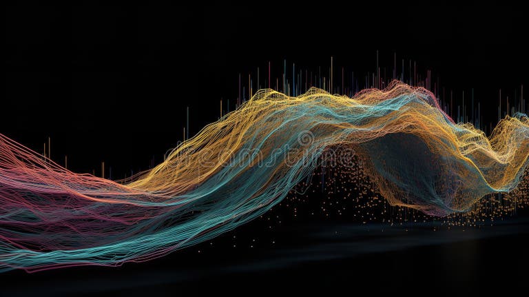 AI Algorithm Visualized As Flowing Data Stream Stock Illustration ...