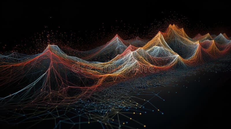 Ai Algorithm Visualized As Flowing Data Stream Stock Illustration Illustration Of Programming