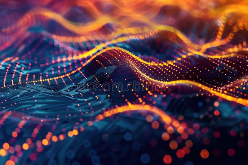 Ai Algorithms Abstract Background With Neural Networks Circuits And Data Flow Stock Image