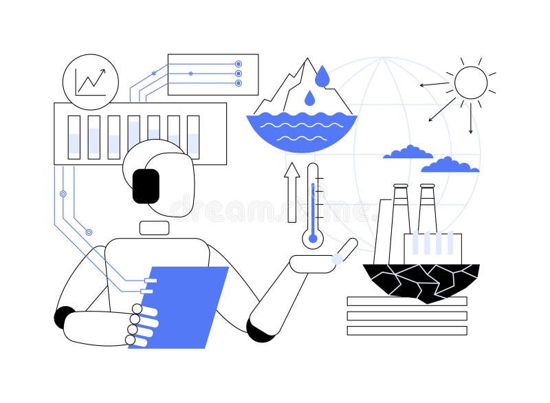 AI-Analyzed Climate Change Abstract Concept Vector Illustration. Stock ...