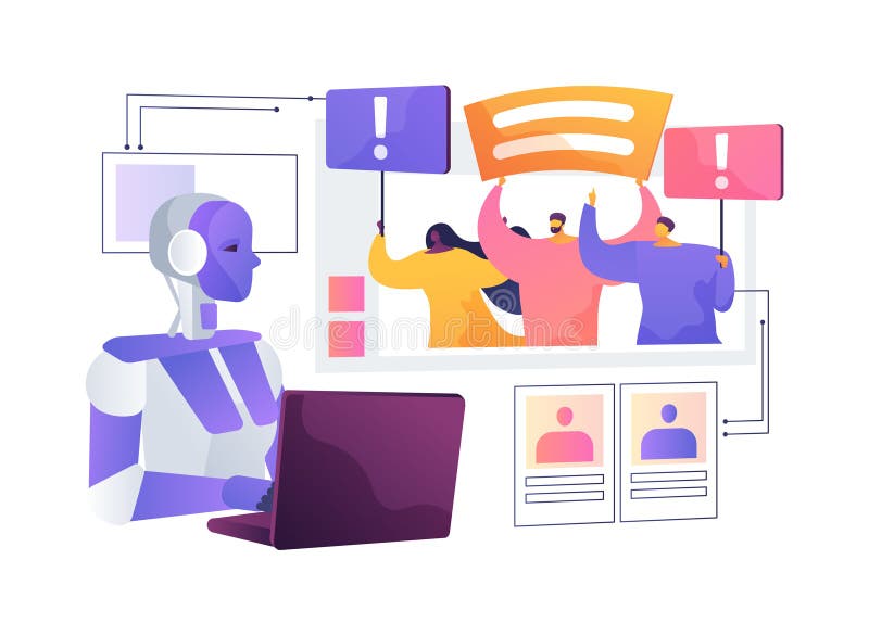 AI-Analyzed Fan Behavior Abstract Concept Vector Illustration. Stock ...