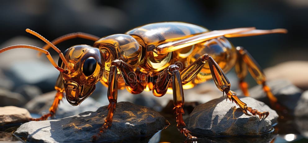 Ai Ant Cyborg in the Style of Baroque Sci-fi Stock Illustration ...