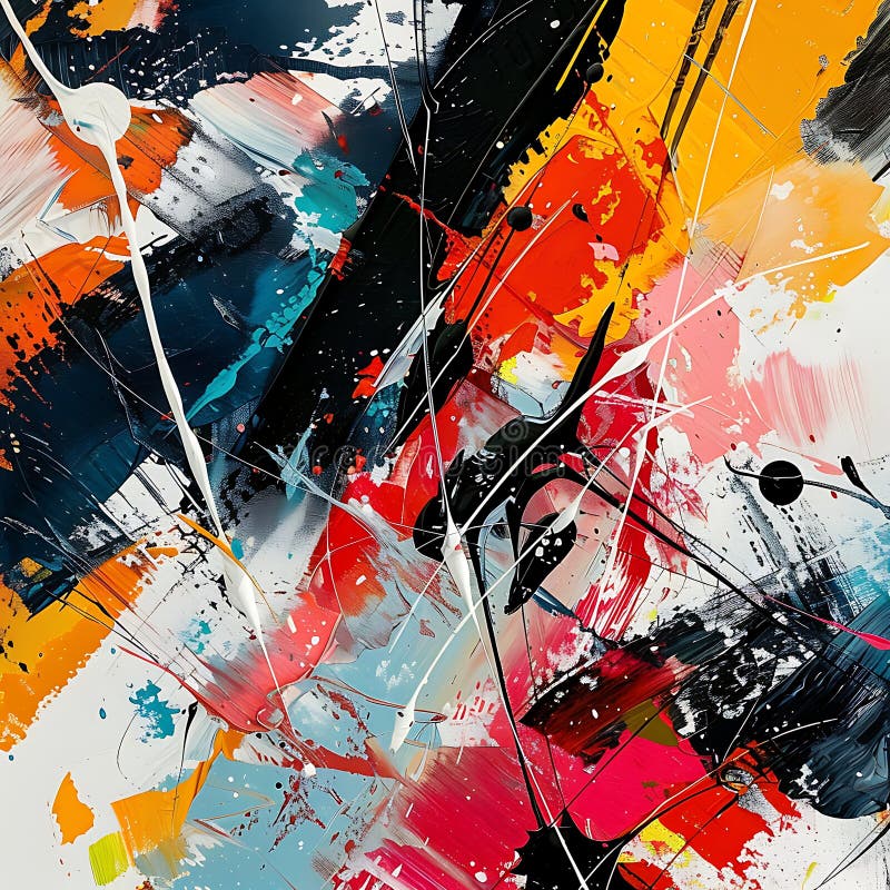 AI Art: Abstract Expressionism with Oil Painting Texture Stock ...