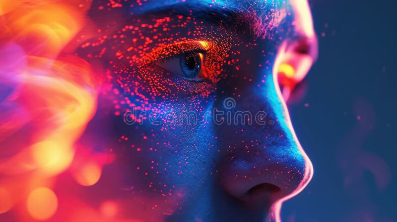 AI in Art Design: Artist Co-creating with AI, Colorful Digital Art ...