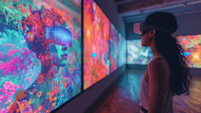 AI in Art Design: Artist Co-creating with AI, Colorful Digital Art ...