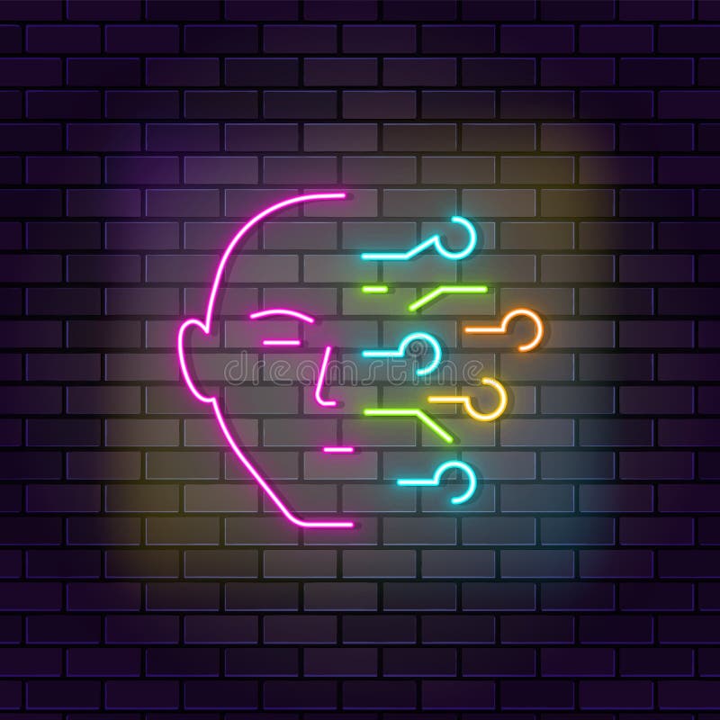 Ai, Artificial, Face Vector Icon on Transparent Background. Outline Ai ...