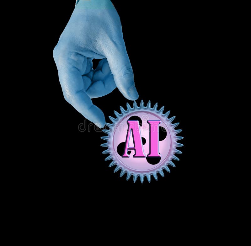 Ai Artificial Inteligence Hand Finger Gear Isolated for Background ...
