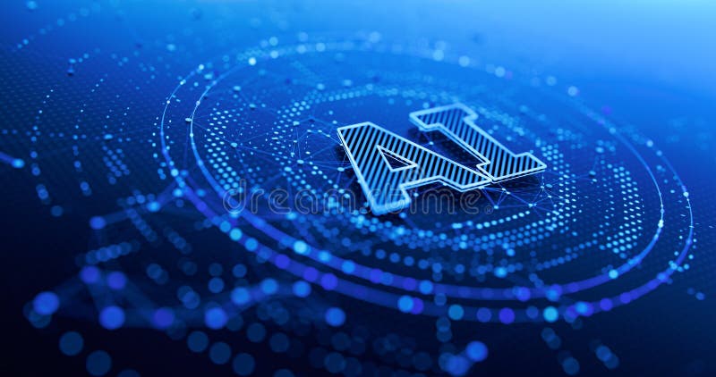 AI - Artificial Intelligence. Big Data and Deep Machine Learning Concept Stock Illustration ...