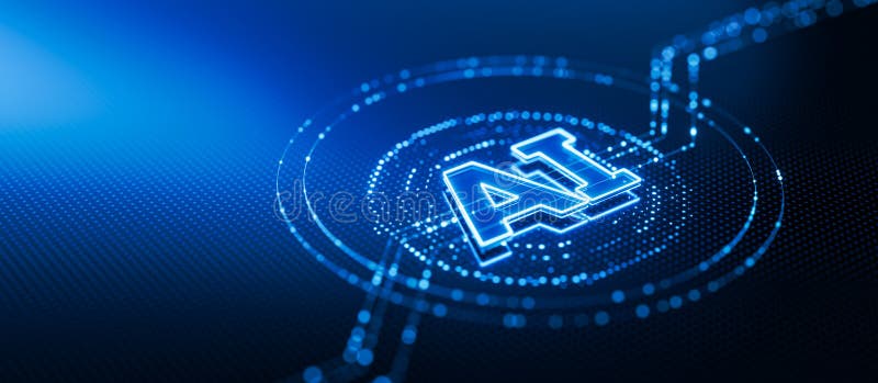 AI - Artificial Intelligence. Big Data and Deep Machine Learning Concept Stock Illustration ...