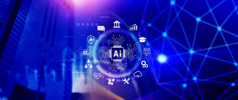 AI Artificial Intelligence for Business Concept. AI Brain Processors in ...