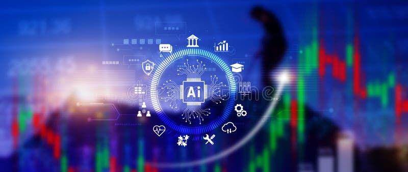 AI Artificial Intelligence for Business Concept. AI Brain Processors in ...