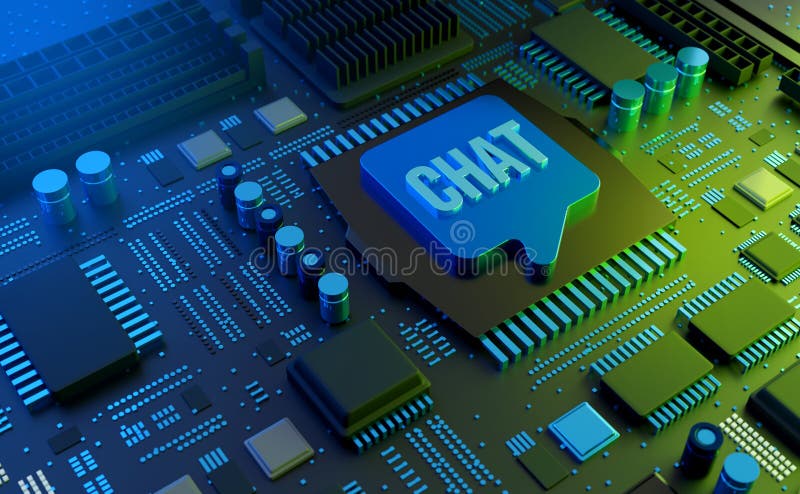 AI Artificial Intelligence Chat Micro Processor Concept - 3D ...