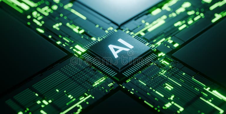 AI and Artificial Intelligence Chip on Circuit Board: CPU Processor ...