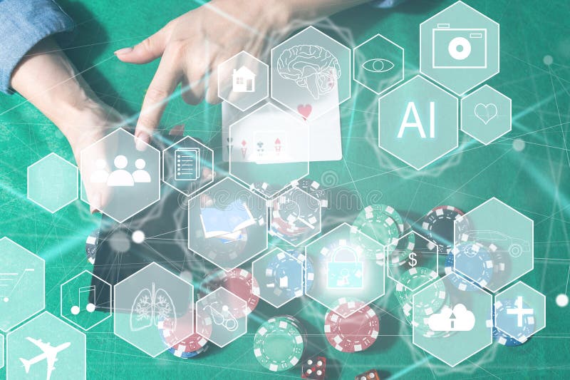 AI (Artificial Intelligence) Concept. Electronic Circuit. Communication ...