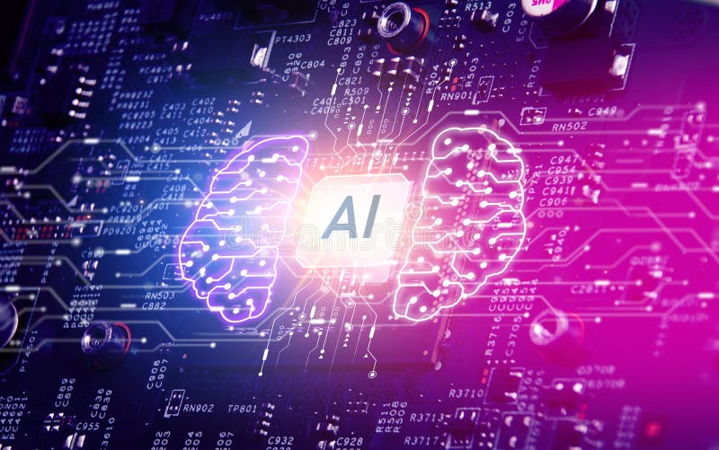 AI Artificial Intelligence Concept, Close Up of Microprocessor with AI ...