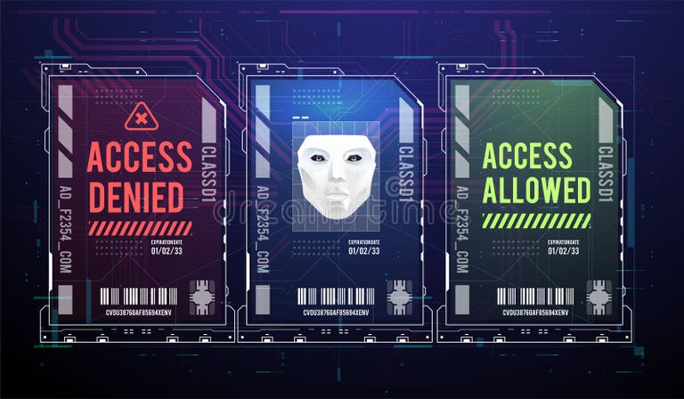 AI. Artificial Intelligence. Conceptual Layout with HUD Elements for ...